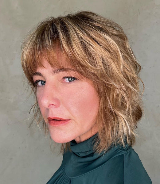 Shag Haircut Wigs for Women over 50 for Women Caucasian 100% Human Hai ...