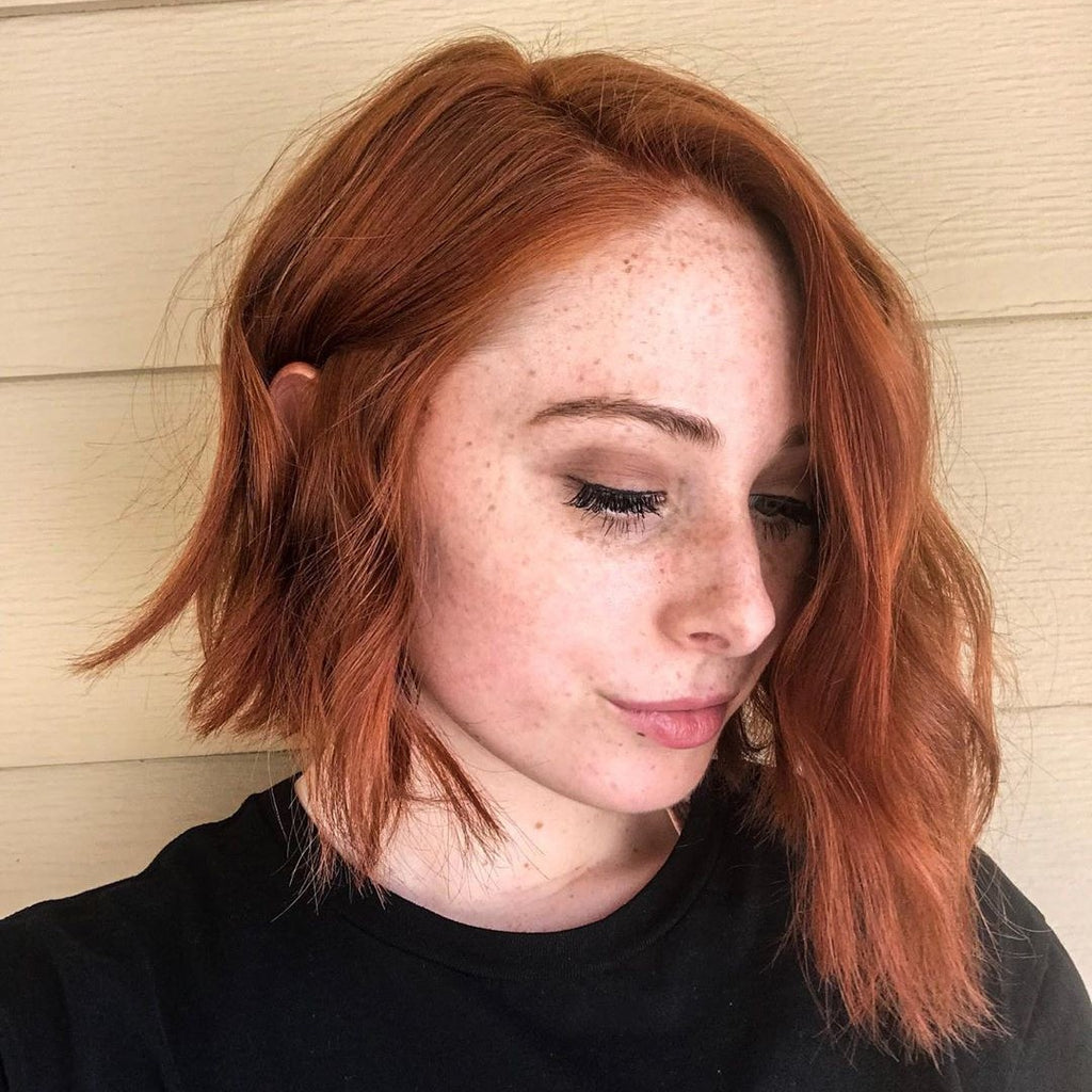 SULMY Light Auburn Shade of Red Wigs 100% Real Human Hair for Caucasia