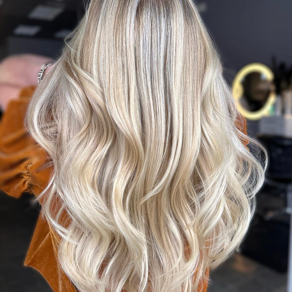 Luminous Champagne Blonde Balayage Wigs 100% Real Human Hair for Cauca ...