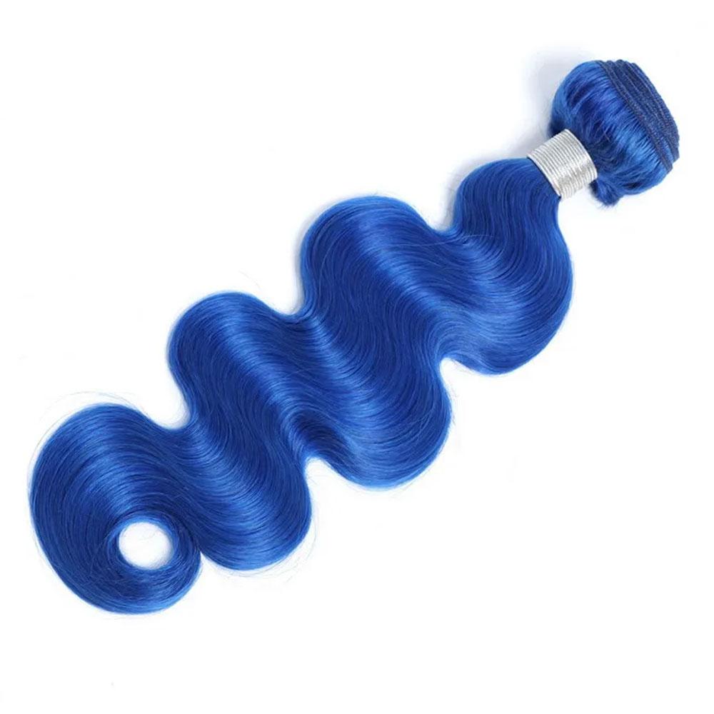 SULMY Remy Blue Human Hair Bundles Wavy Royal Blue Hair Weave