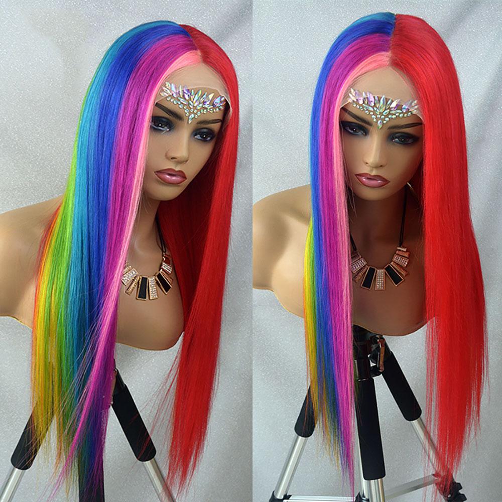 Rainbow Multi Colored Human Hair Unicorn Wigs – SULMY