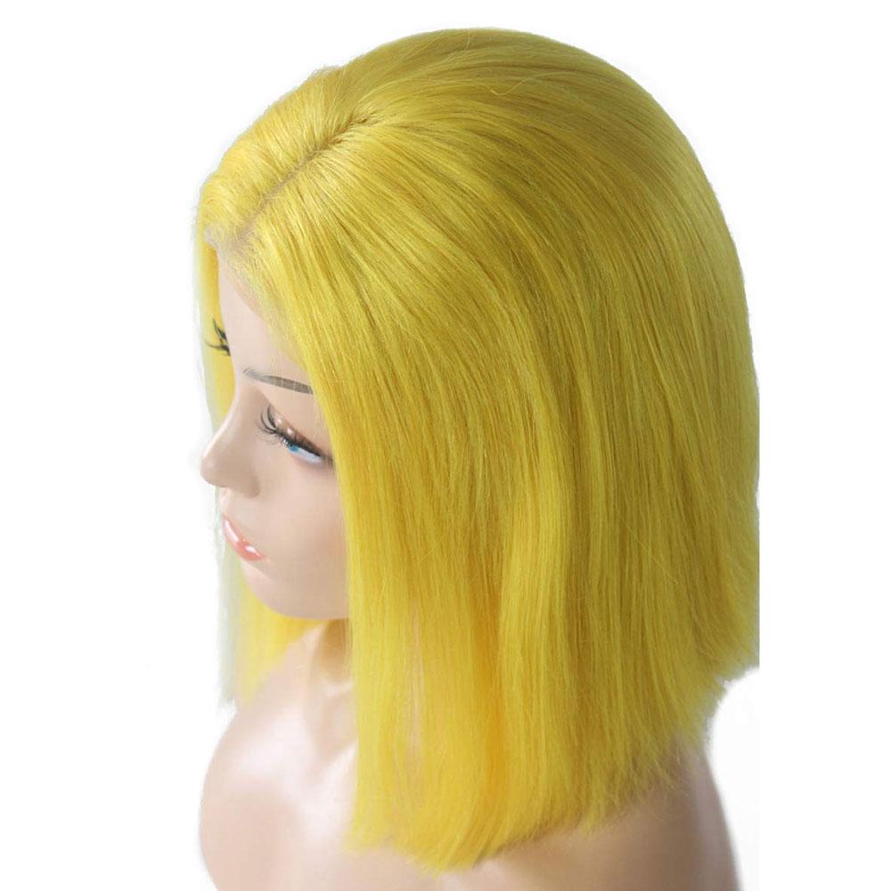 Yellow Colored Bob Wigs 100% Human Hair – SULMY